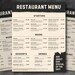 Modern Restaurant Menu Template | Trendy Menu Canva Template | Editable ...