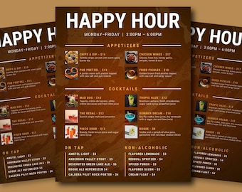 Trendy Modern Restaurant Menu Template | 8.5x11" Menu Template for ...