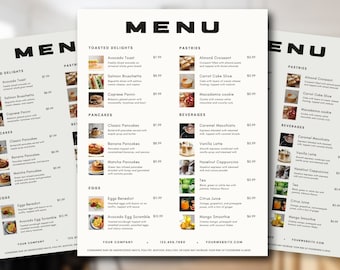 Modern Takeout Menu Canva Template | Restaurant Menu Tri-fold Brochure Canva Template | Editable ...