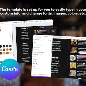 Modern Takeout Menu Canva Template | Restaurant Menu Tri-fold Brochure ...