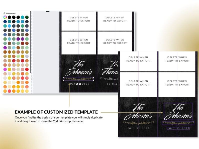 Simple Chalkboard Photo Booth Print Template Customizable Black & White ...