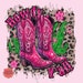 Sparkly Pink Howdy Y'all Cowgirl Boots Shirt Design PNG 300 DPI Leopard ...