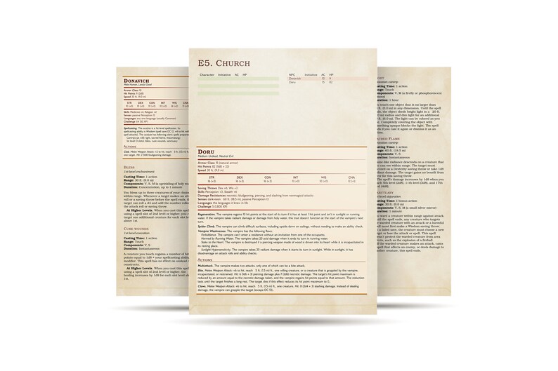 D&D Curse of Strahd Encounter Guide - Etsy