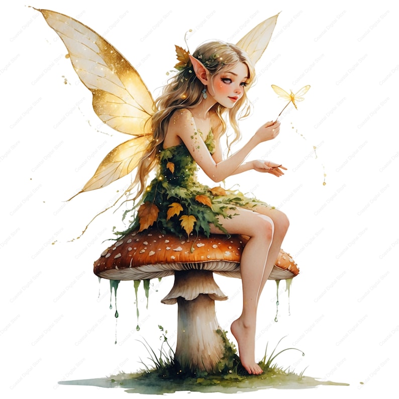 10 Forest Fairy Clipart Festive Fairy Clipart Printable Watercolor