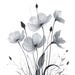 8 Wildflower Watercolor Clipart: Black & White Floral Designs (digital ...