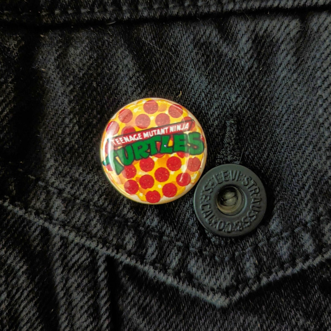 TMNT Pizza Logo Teenage Mutant Ninja Turtles Cartoon 1 Pin Back Button ...