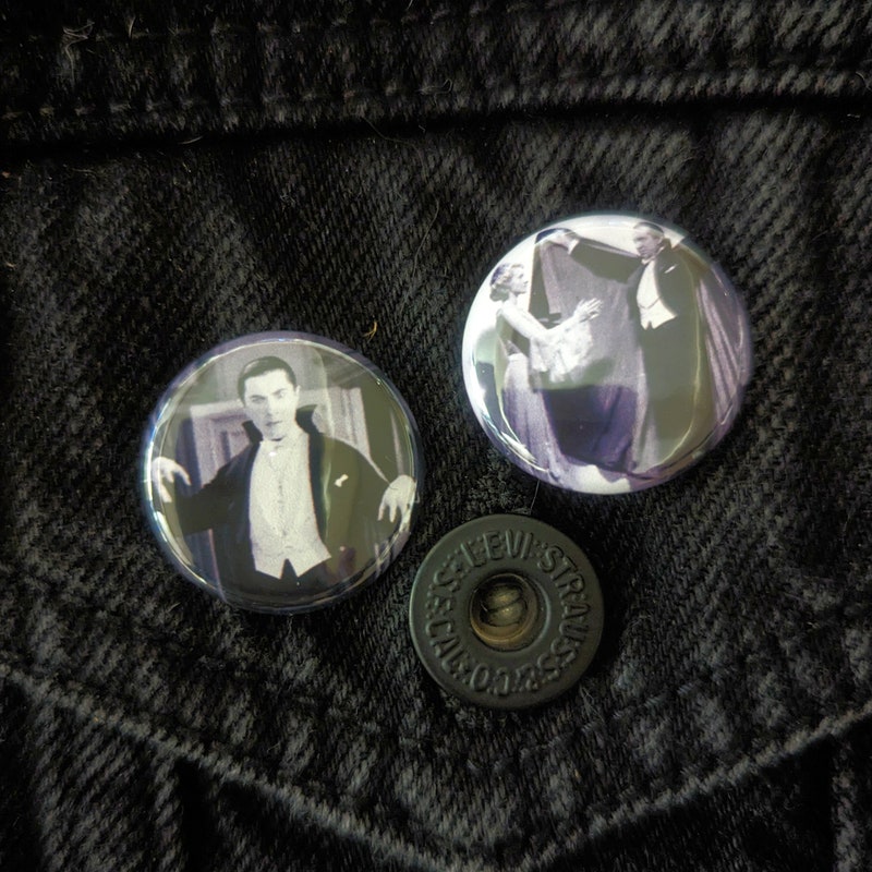 Dracula Button Pins - Etsy