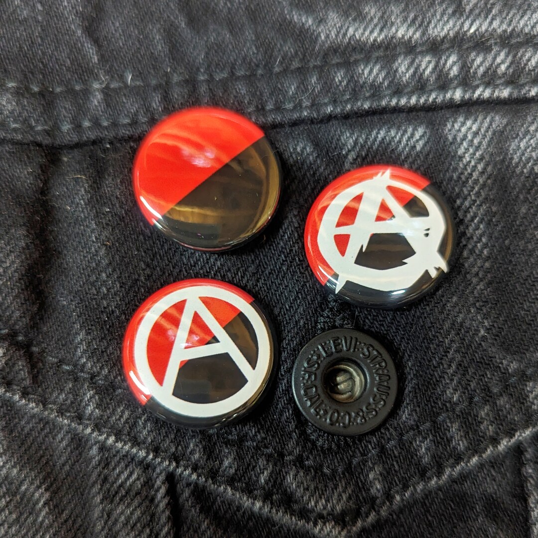 Anarchist Flag - 1" Pin Back Button - Etsy