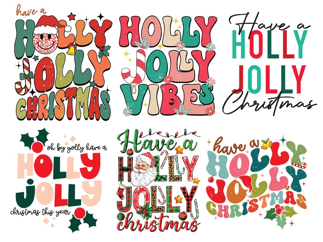 Retro Holly Jolly Christmas SVG PNG, Vintage Christmas Sublimation ...