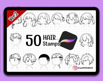 50 Chibi Full Body ver.2 Stamps for Procreate, Chibi Character Brush ...