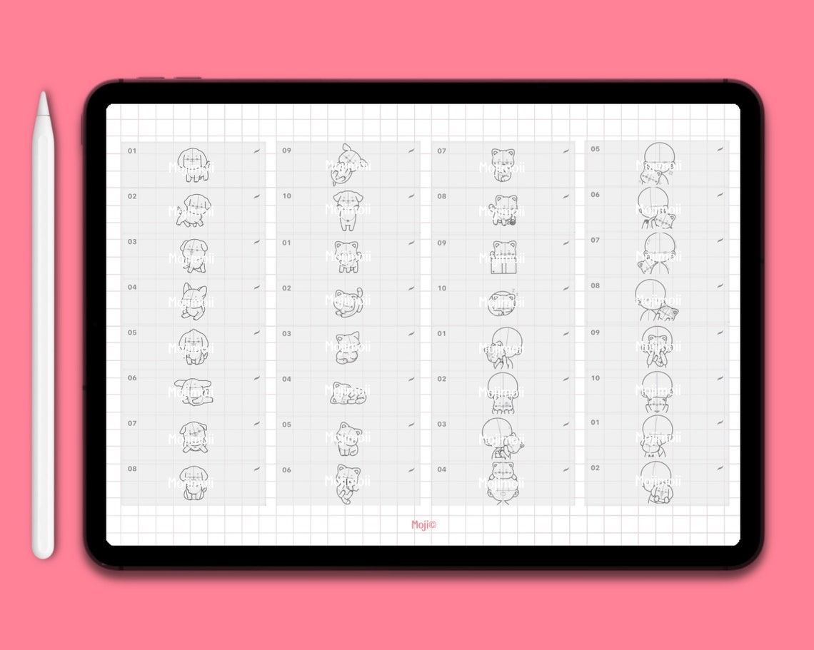 50 Pets Chibi Stamps for Procreate, Character, Anime, Figure, Brushes ...