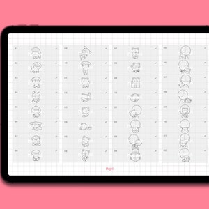 50 Pets Chibi Stamps for Procreate, Character, Anime, Figure, Brushes ...