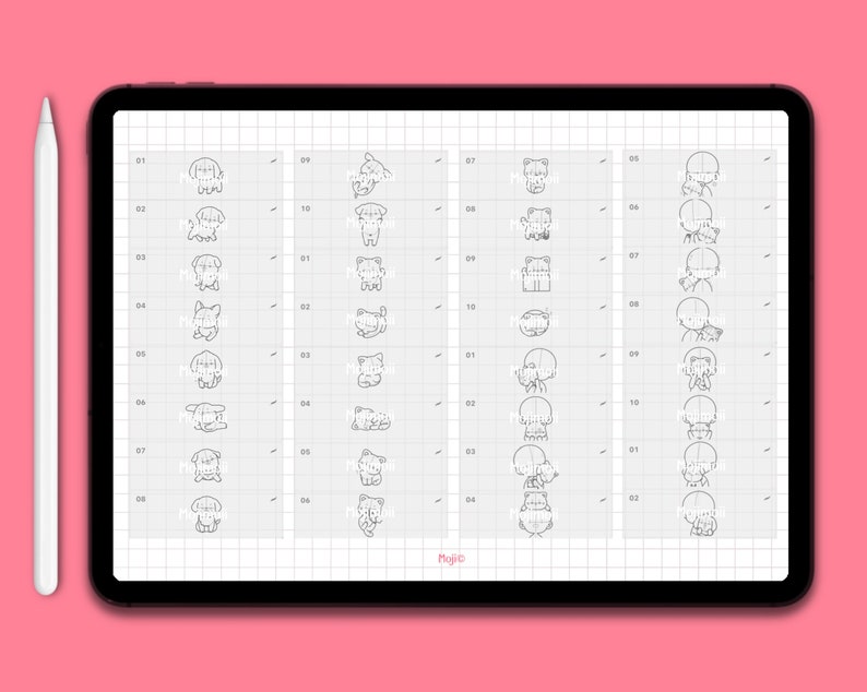 50 Pets Chibi Stamps for Procreate, Character, Anime, Figure, Brushes ...