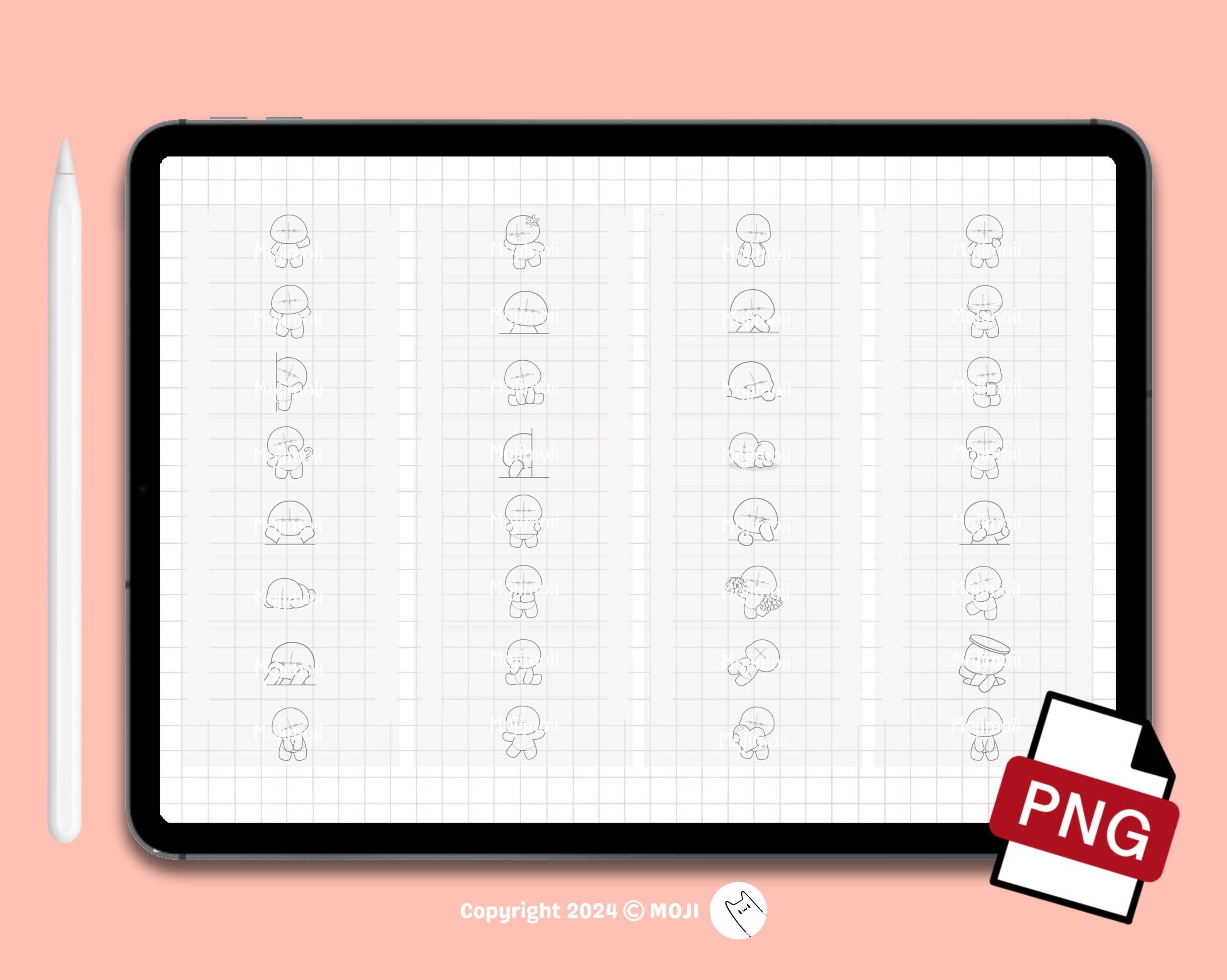 60 Chibi Cute Doll Bases PNG, Anime Figure, Brushes, Twitch Emotes ...