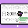 50 Pets Chibi Stamps for Procreate, Character, Anime, Figure, Brushes ...