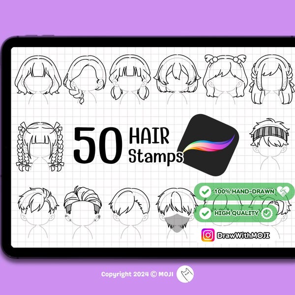 Procreate Chibi Stamps - Etsy