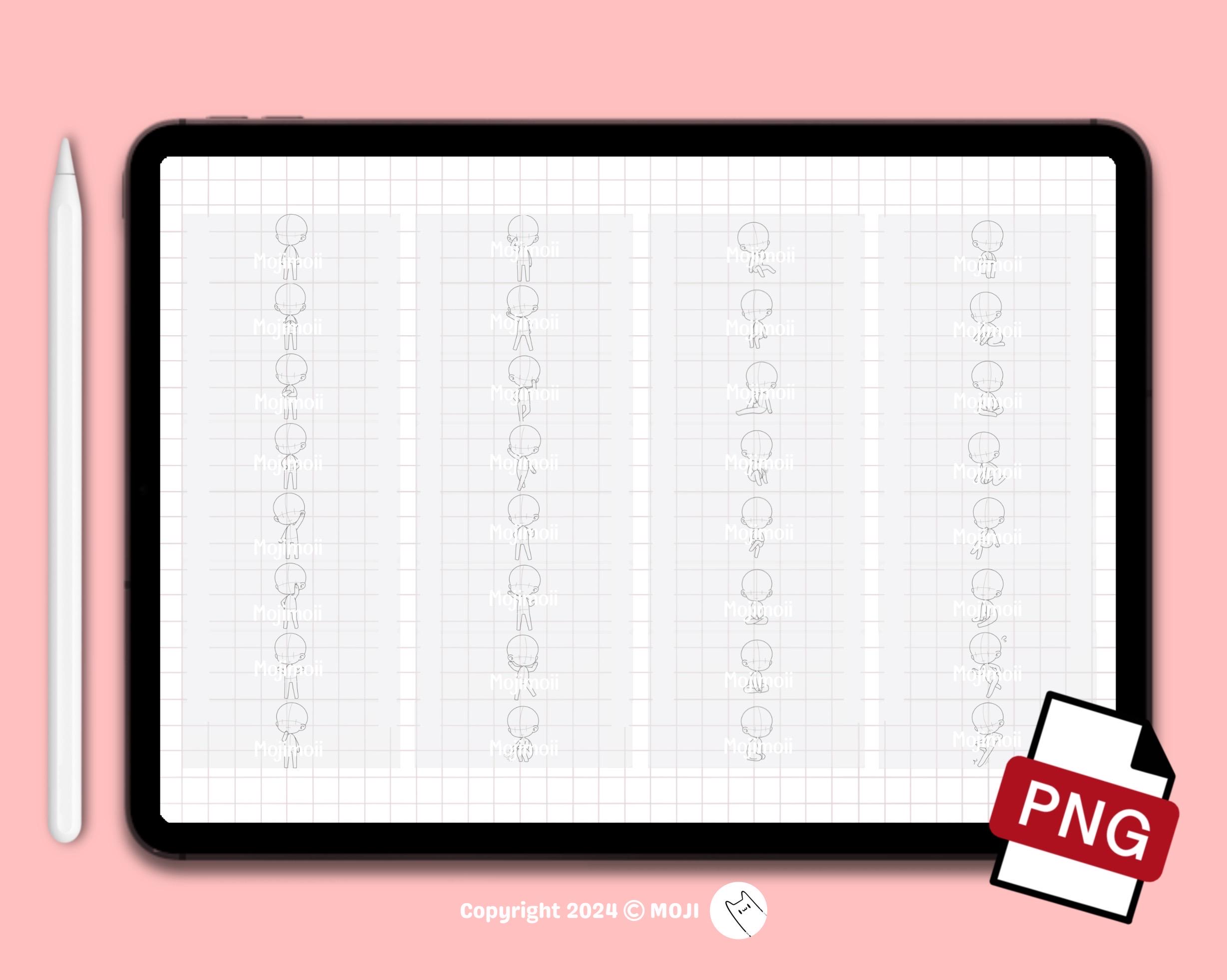 70 Chibi Full Body PNG Ver.1 , Chibi Character, Procreate Brushes ...