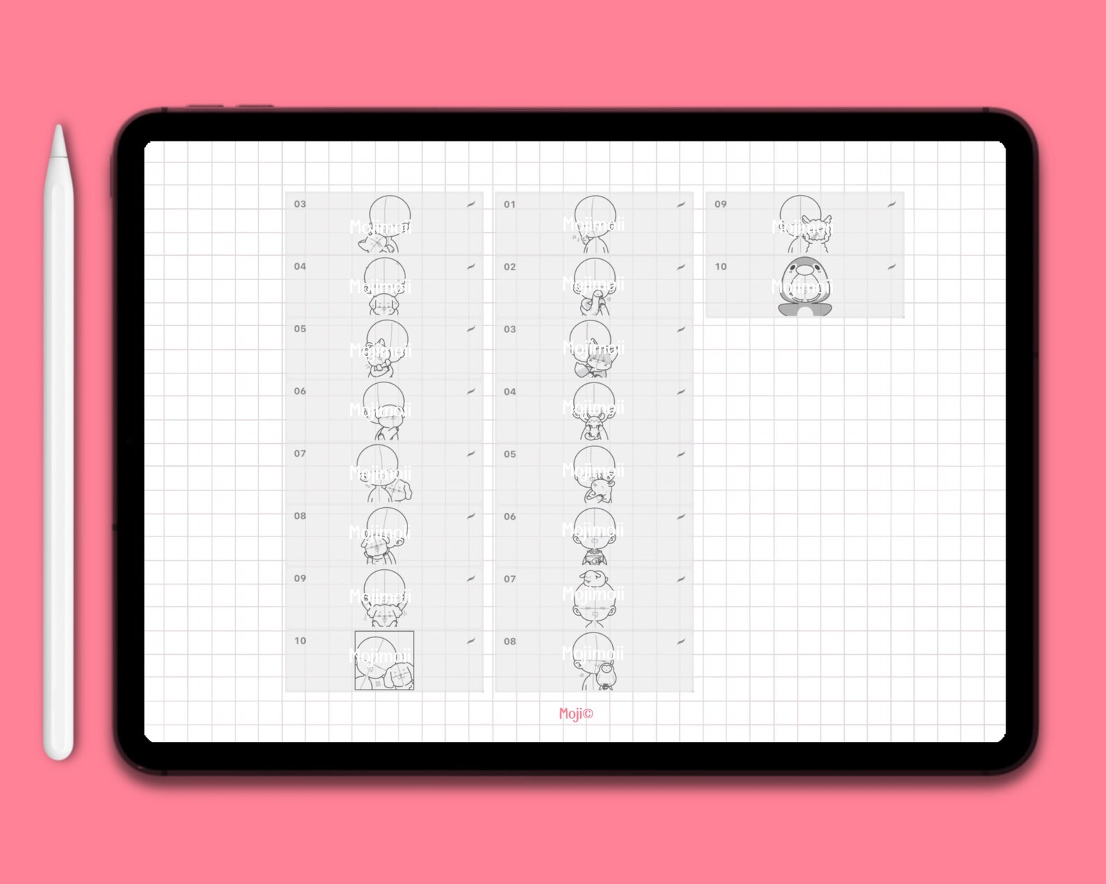 50 Pets Chibi Stamps for Procreate, Character, Anime, Figure, Brushes ...