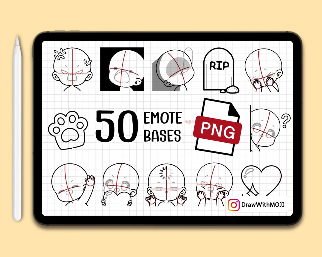 50 Chibi Emote Bases PNG, Anime Figure, Brushes, Twitch Emotes, Discord ...