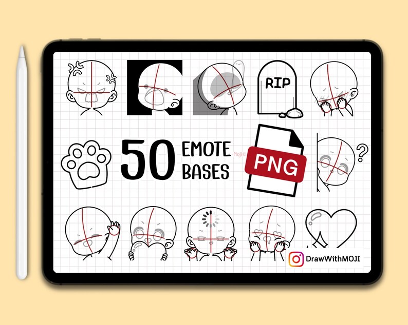 50 Chibi Emote Bases PNG, Anime Figure, Brushes, Twitch Emotes, Discord ...