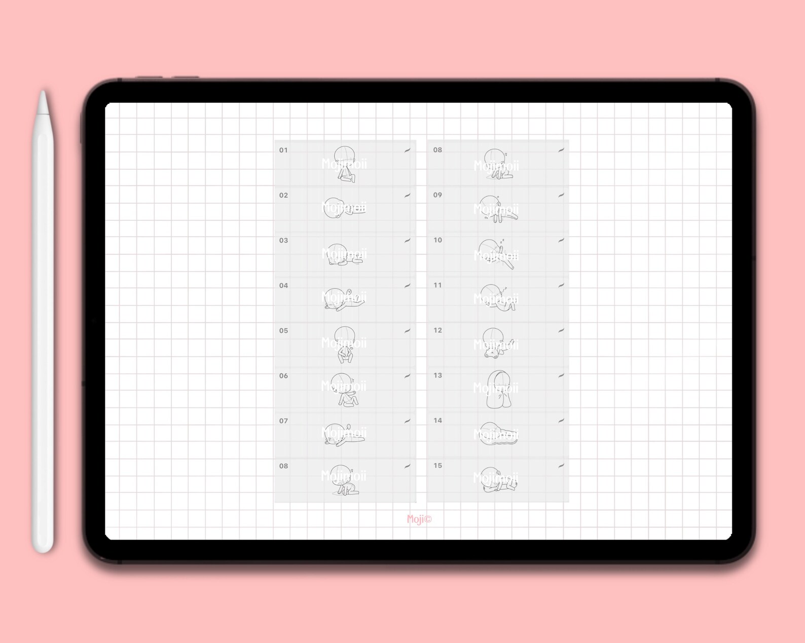 70 Chibi Full Body Stamps for Procreate Ver.1 , Chibi Character ...