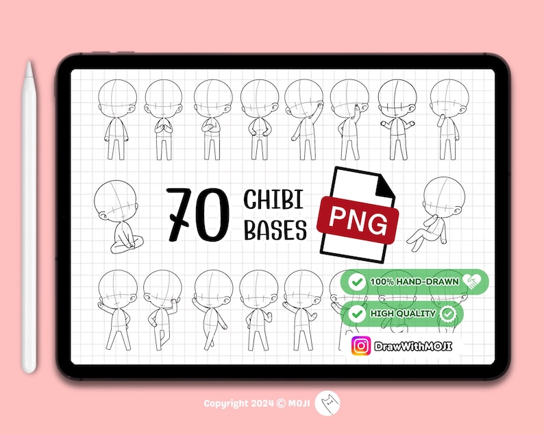 70 Chibi Full Body PNG Ver.1 , Chibi Character, Procreate Brushes ...