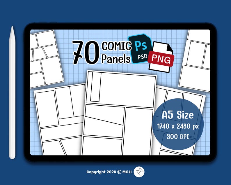 70 Comic Manga Book Panels PSD and PNG, Storyboards, Blank Comic Book ...
