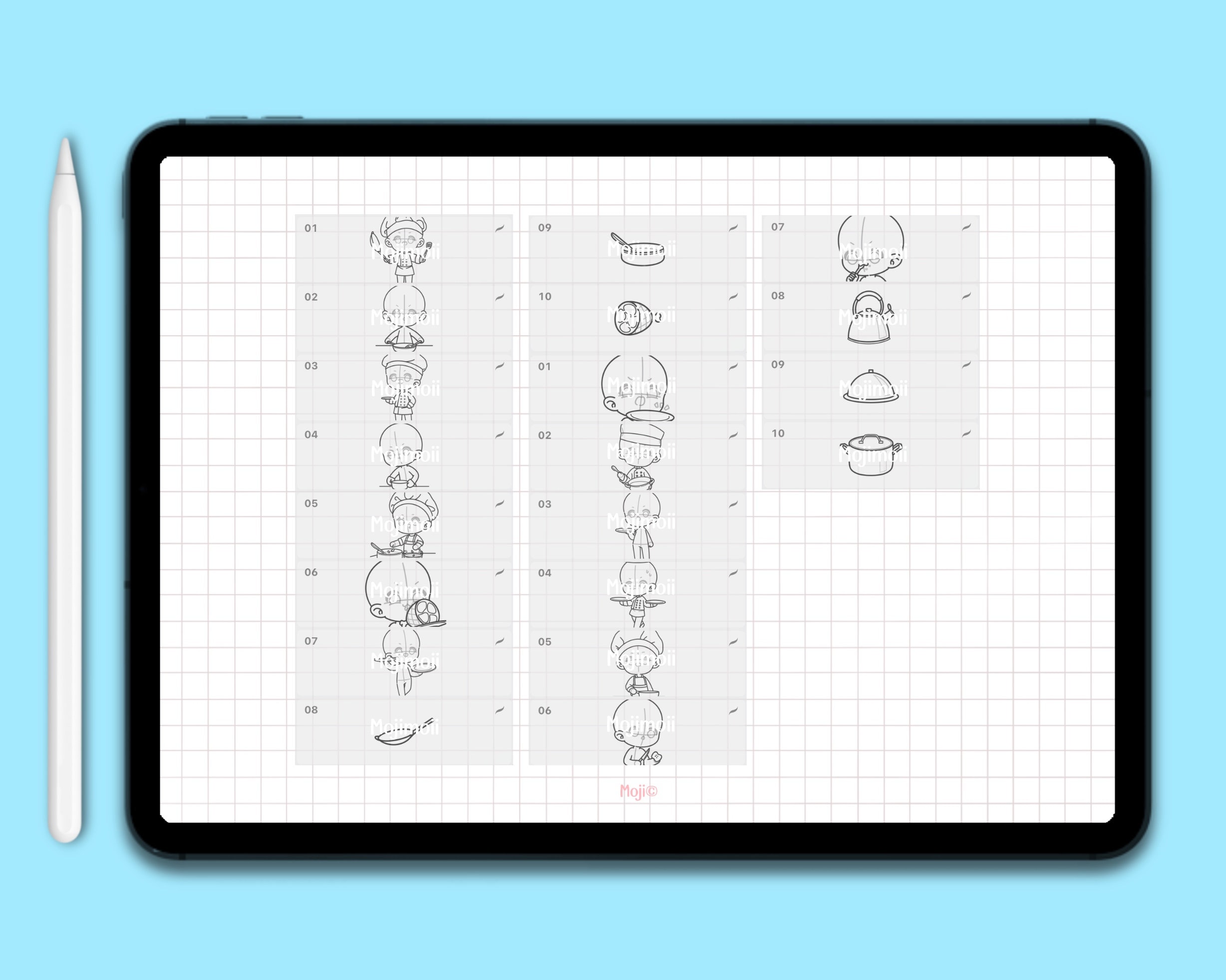 20 Cooking Chibi Stamps for Procreate, Brushes, Twitch Emotes, Discord ...