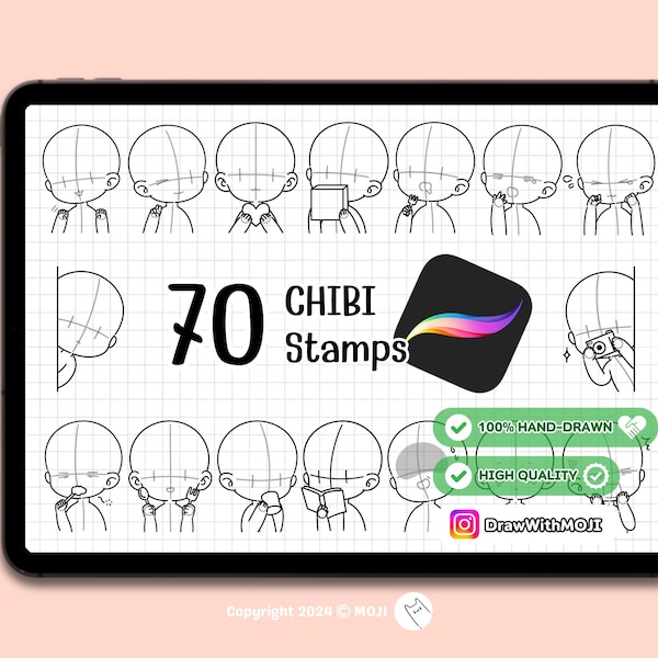 Procreate Chibi Stamps - Etsy