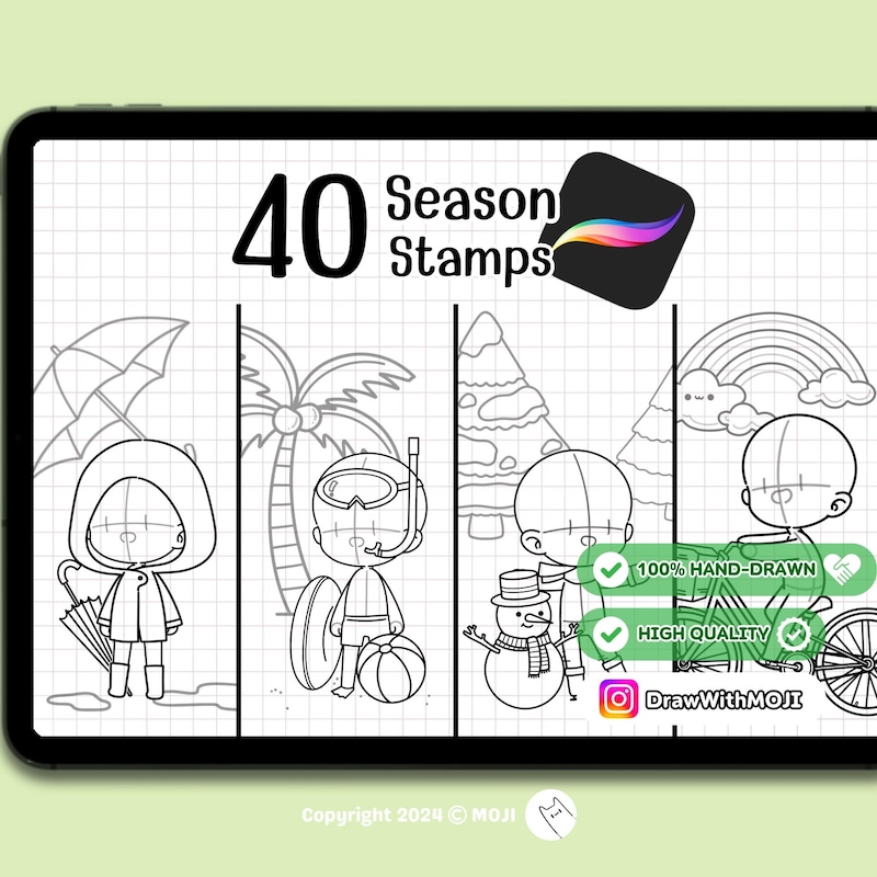 Procreate Chibi Stamps - Etsy