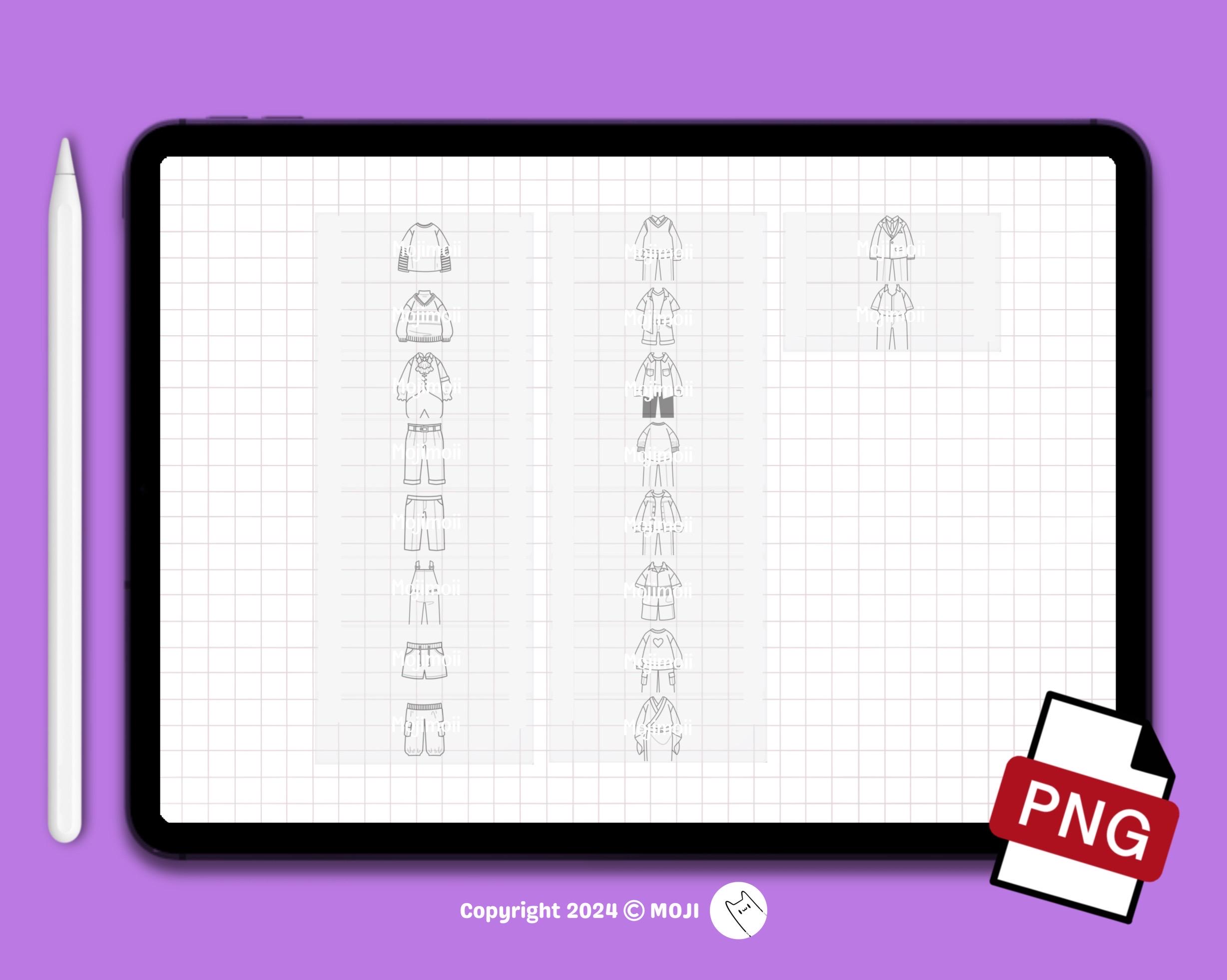 50 Chibi Outfit PNG, Clothes Stamp, Fashion Design, Anime Figure ...