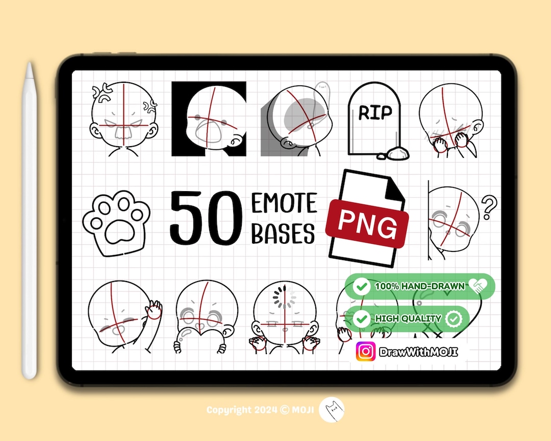 50 Chibi Emote Bases PNG, Anime Figure, Brushes, Twitch Emotes, Discord ...