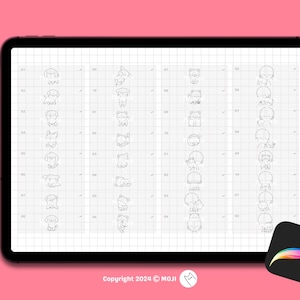 50 Pets Chibi Stamps for Procreate, Character, Anime, Figure, Brushes ...