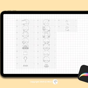 50 Chibi Emote Bases Stamps for Procreate, Anime Figure, Brushes ...