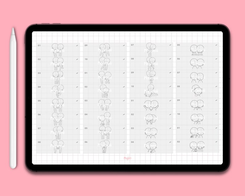 50 Chibi Couple Stamps for Procreate, Chibi Character, Anime, Figure ...