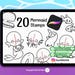 50 Chibi Full Body ver.2 Stamps for Procreate, Chibi Character Brush ...