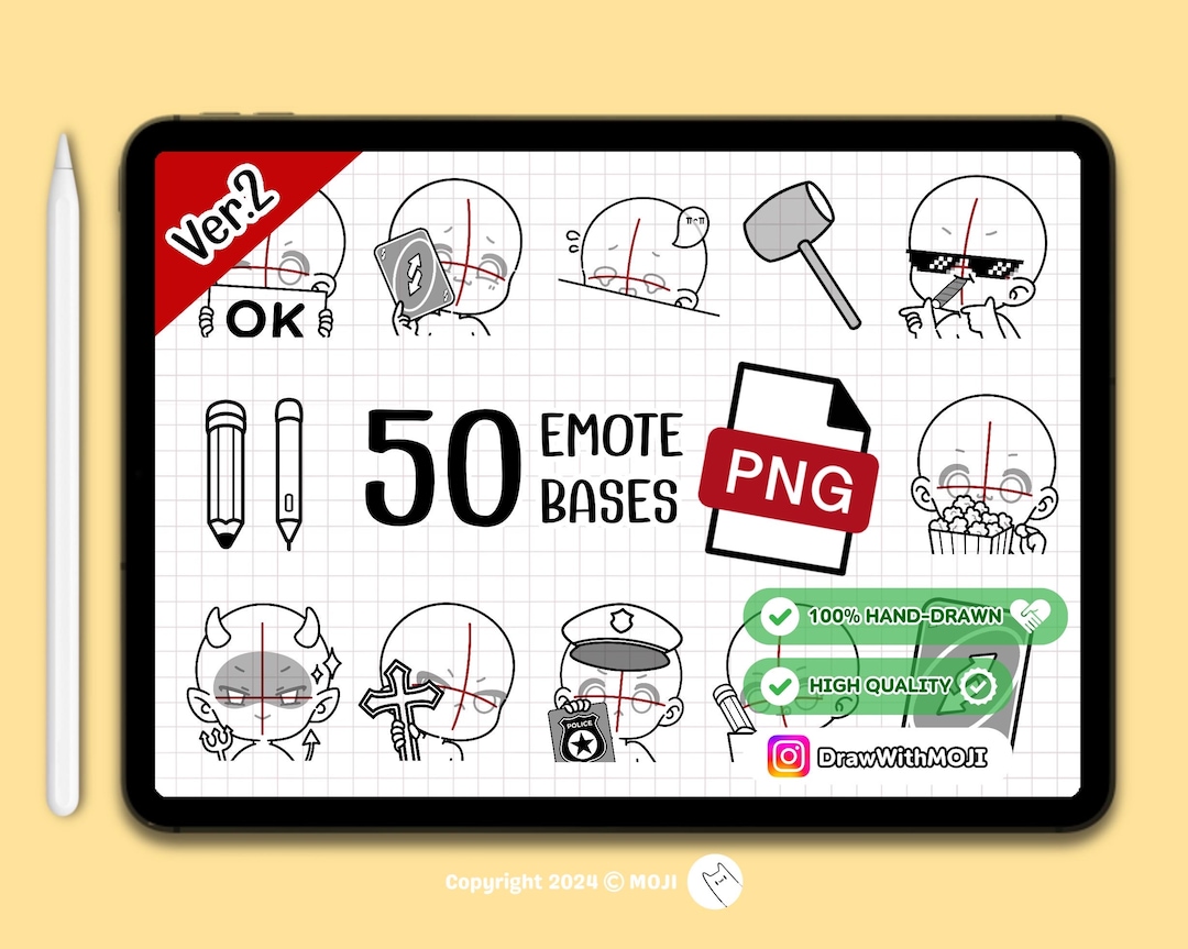 50 Chibi Emote Bases (ver.2) PNG, Anime Figure, Brushes, Twitch Emotes ...