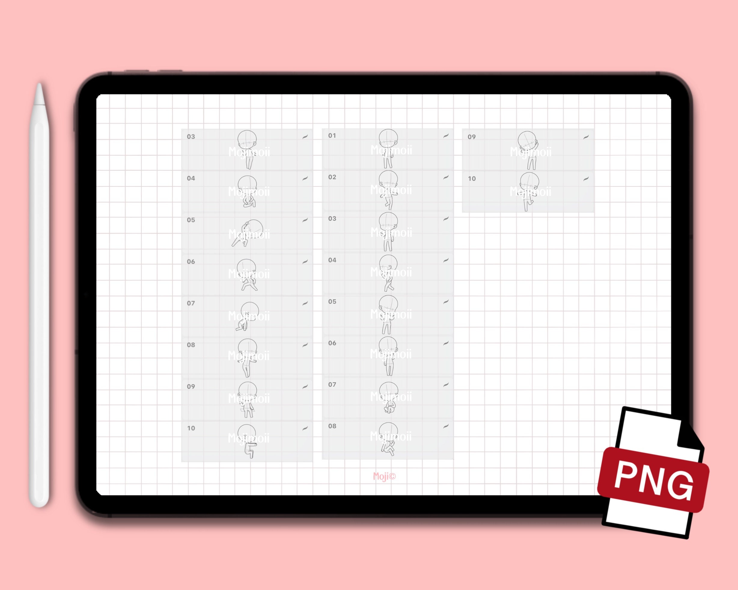 50 Chibi Full Body PNG Ver.2 , Chibi Character, Procreate Brushes ...