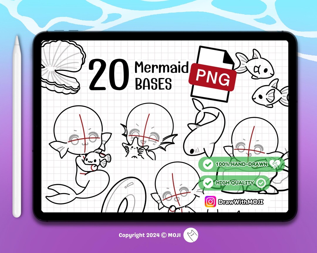 20 Chibi Mermaid PNG, Bases, Twitch Emotes, Discord, Sketch, Anime ...