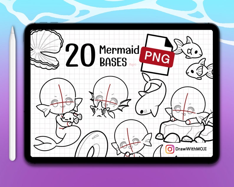 20 Chibi Mermaid PNG, Bases, Twitch Emotes, Discord, Sketch, Anime ...
