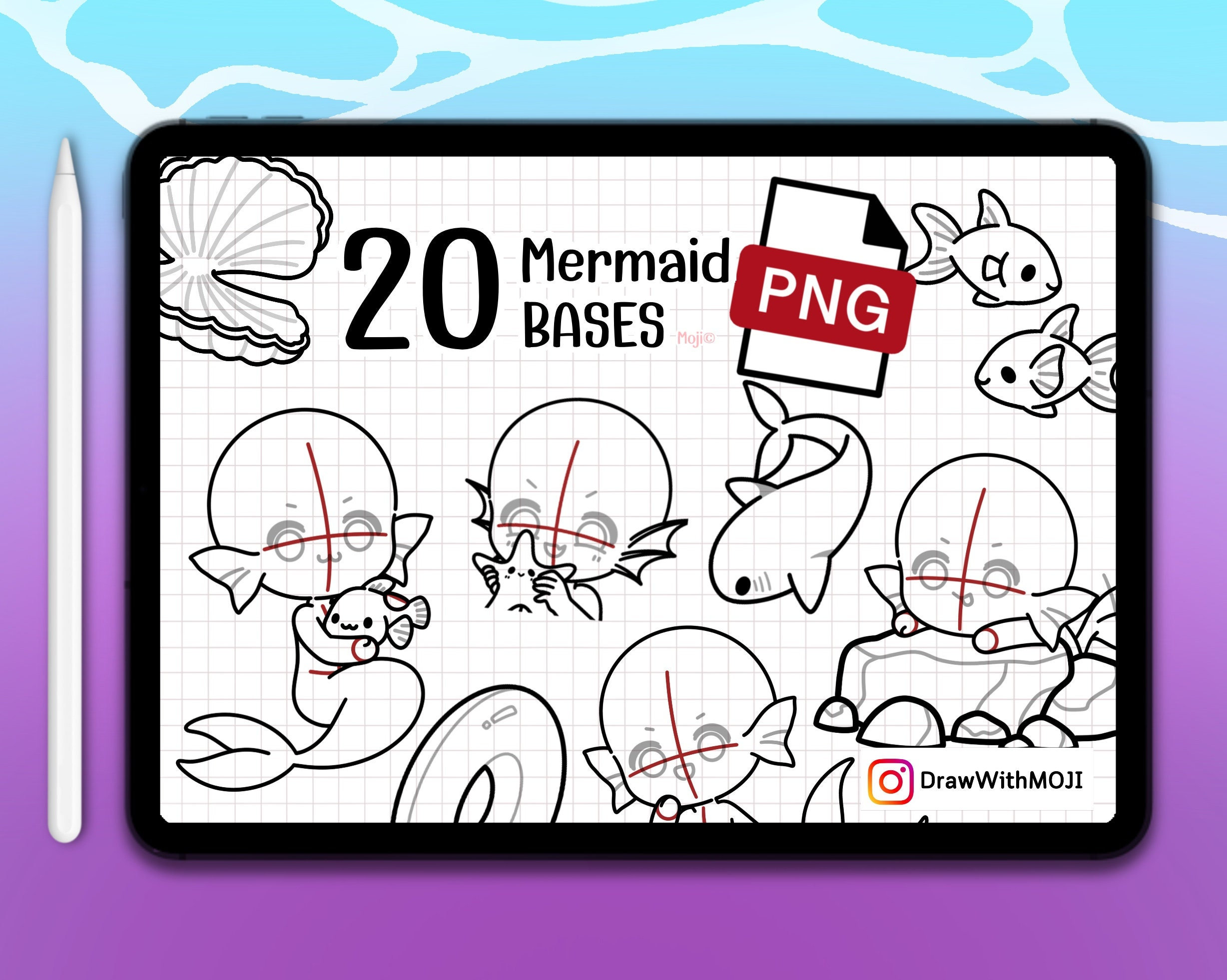 20 Chibi Mermaid PNG, Bases, Twitch Emotes, Discord, Sketch, Anime ...
