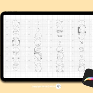 50 Chibi Emote Bases Stamps for Procreate, Anime Figure, Brushes ...