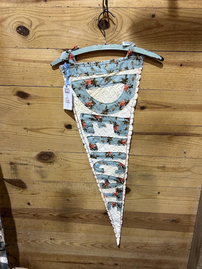 Pennant Wall Hanging Repurposed From an Old Quilt - Etsy