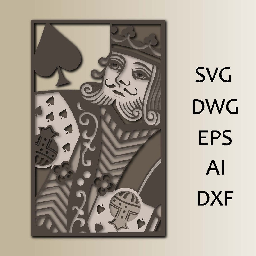 King Multilayer Svg/cut File/ 3D Layer/plywood Cutting/ Paper Cutting ...