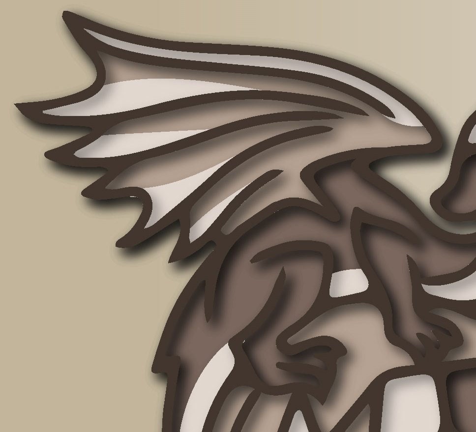 Dragon Multilayer SVG/ Dragon Cut File/ 3D Layer/ Plywood Cutting ...