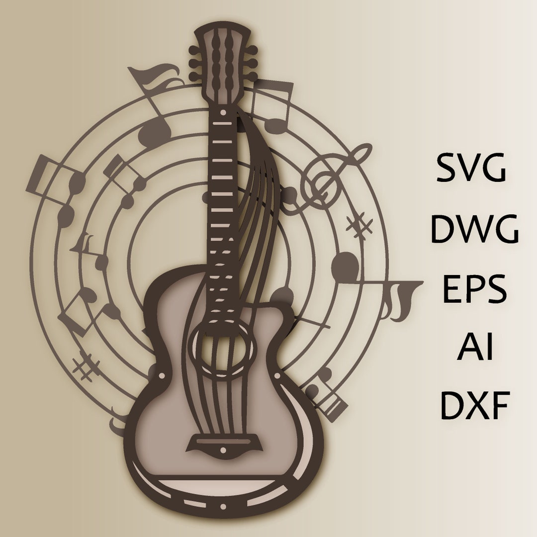 Guitar Svg/guitar Cut File/cnc/digital Files/laser Cut/multilayer 3D ...