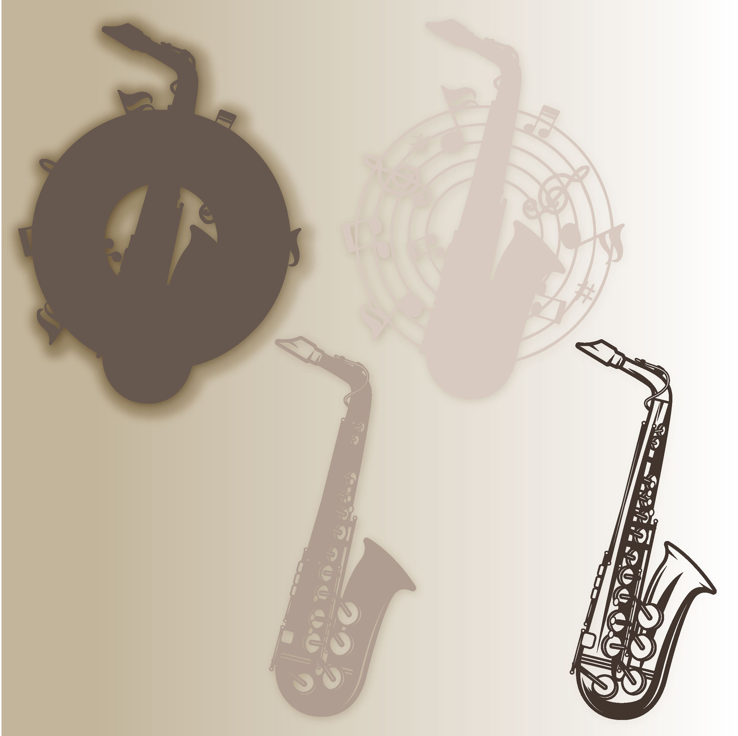 Saxophone Svg/saxophone Cut File/cnc/digital Files/laser Cut/multilayer ...