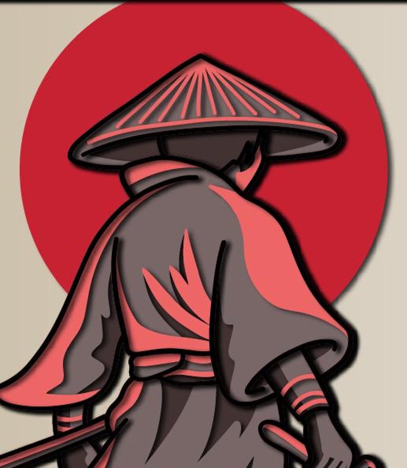 Samurai Multilayer SVG. Laser Cut File. Layer Construction. Plywood ...