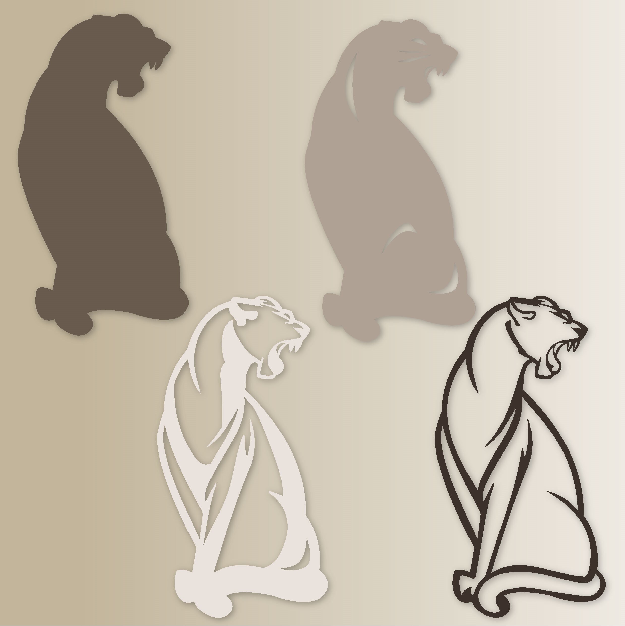 Panther Multilayer Svg/panther Cut File/ 3D Layer/plywood Cutting ...