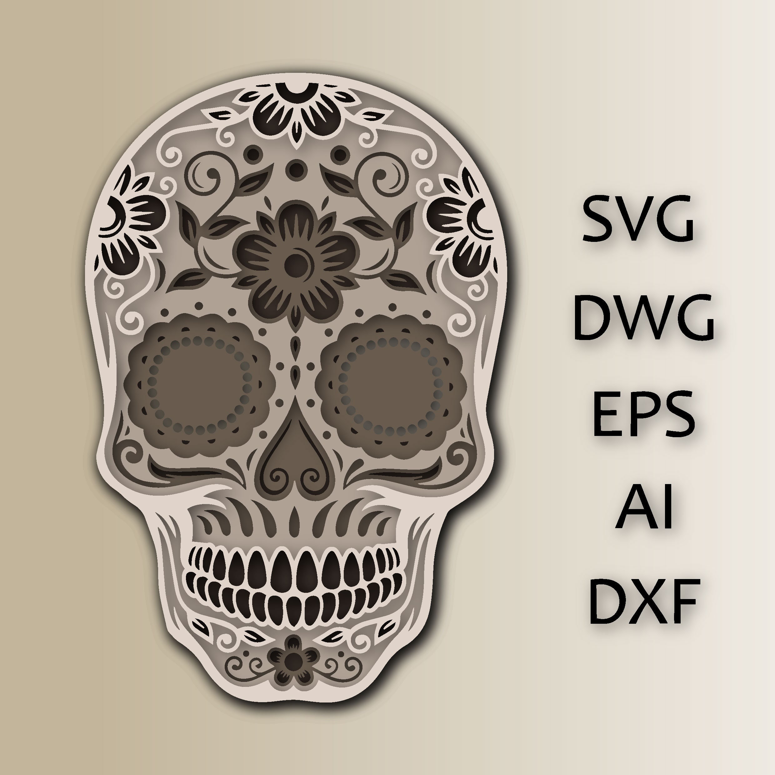 Calavera Svg/calavera Cut File/cnc/digital Files/laser Cut/multilayer ...